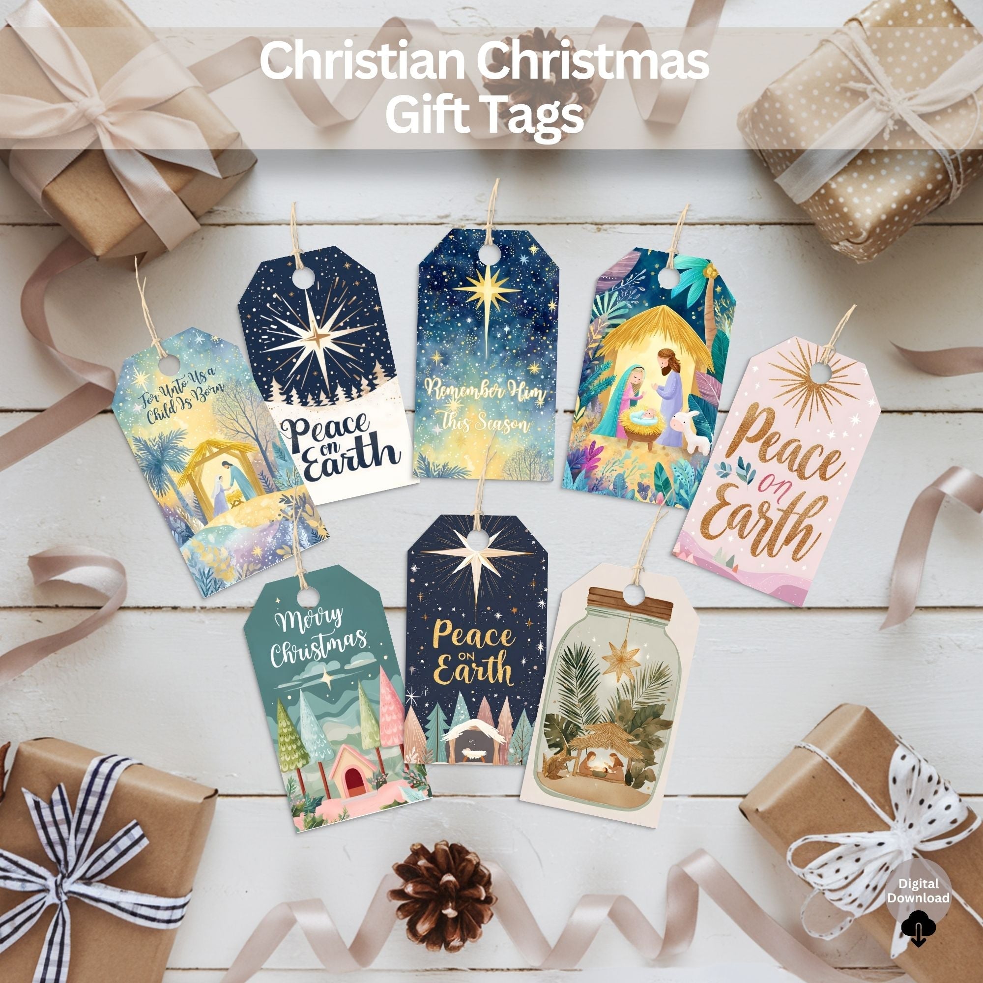 Christian Gift Tags | Printable Nativity & Religious Christmas Tags ...