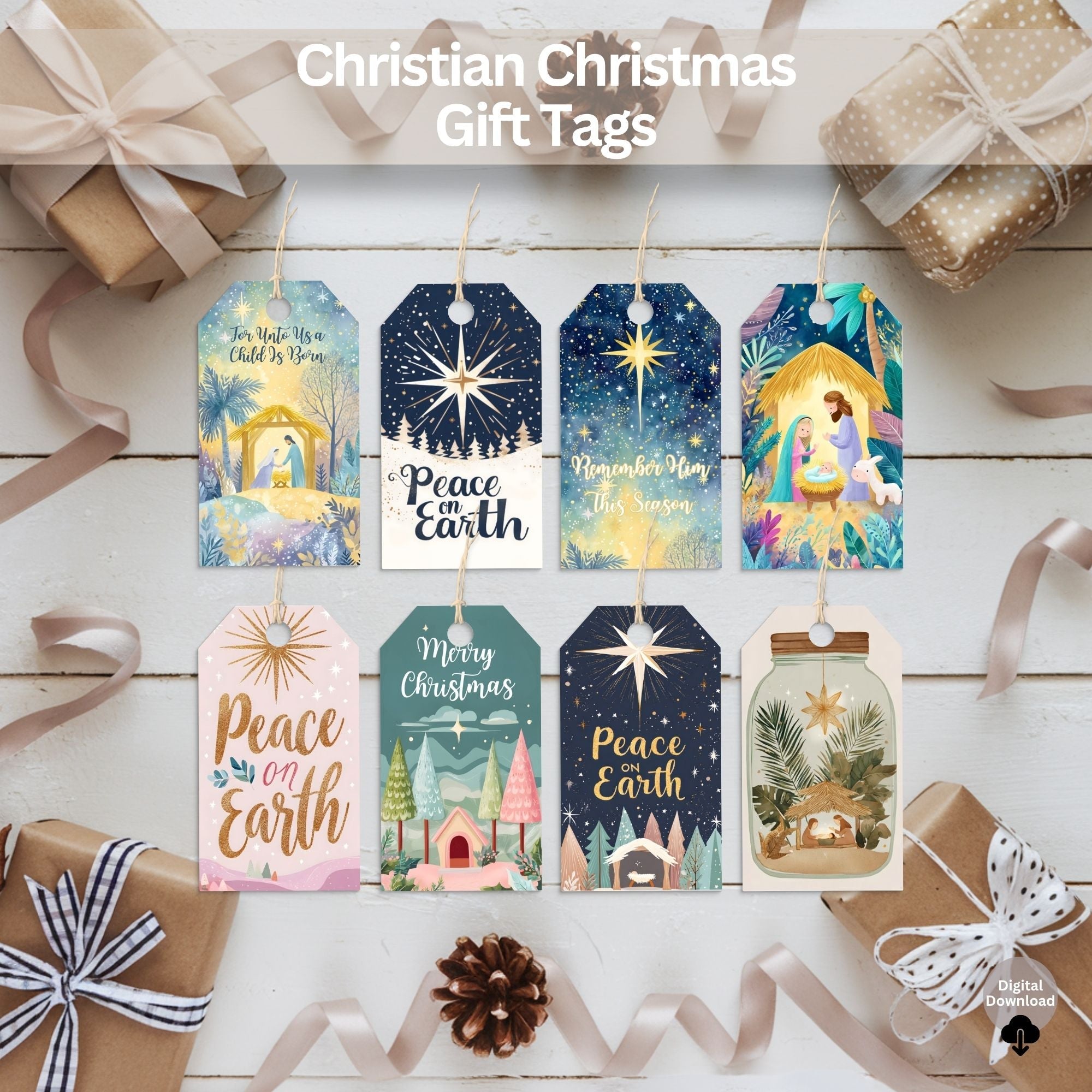Christian Gift Tags | Printable Nativity & Religious Christmas Tags ...