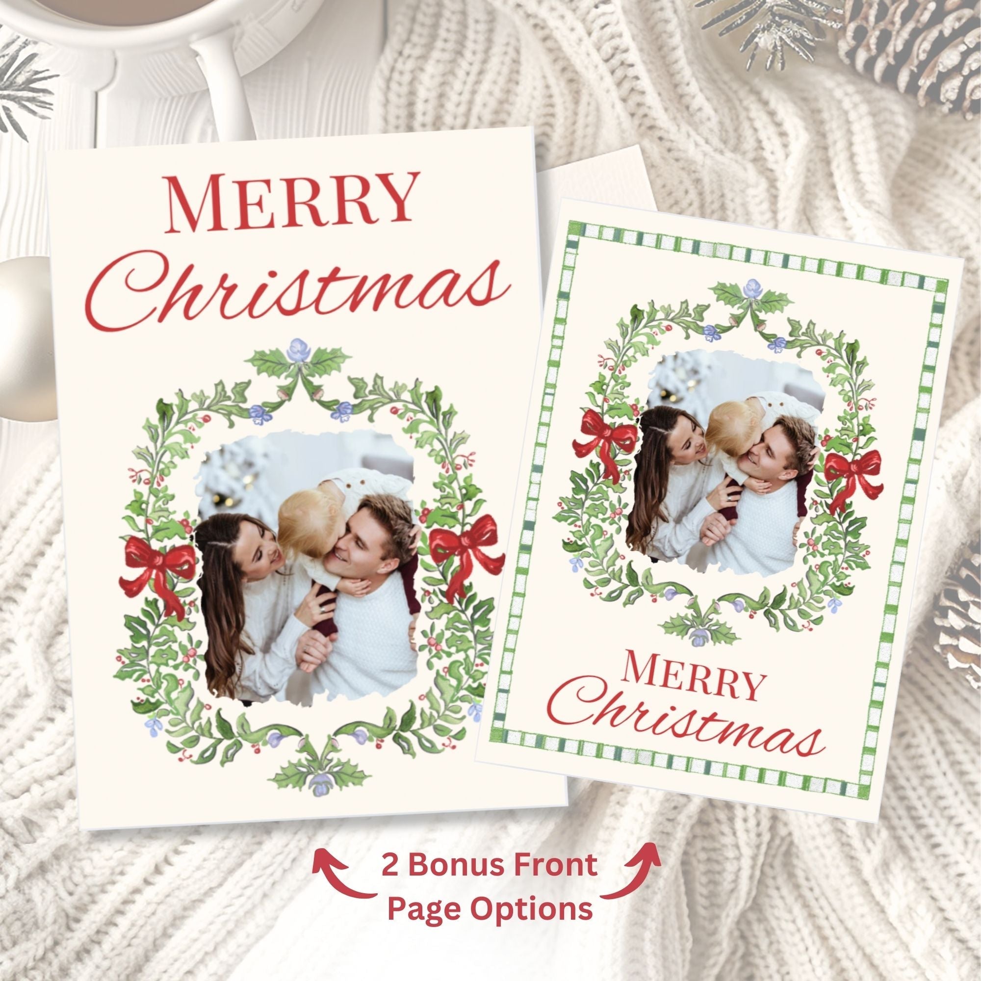 Editable Christmas Photo Card – Elegant Holiday Canva Template ...