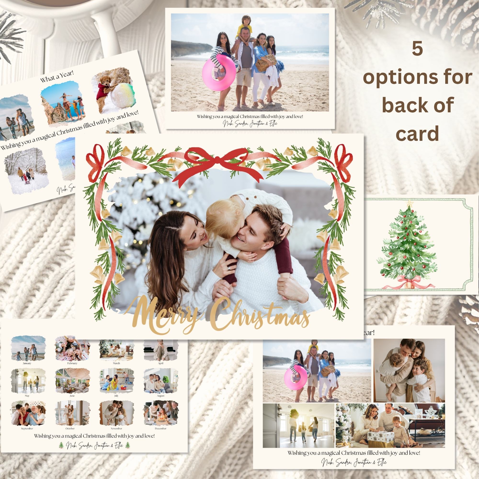 Editable Horizontal Christmas Photo Card | Canva Template – Digital Kim ...