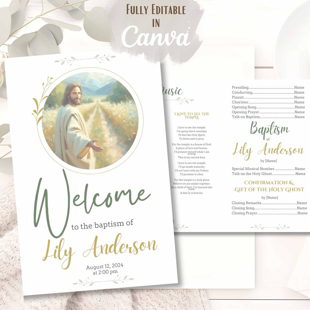 LDS Baptism Programs & Invites – Digital Kim Designs