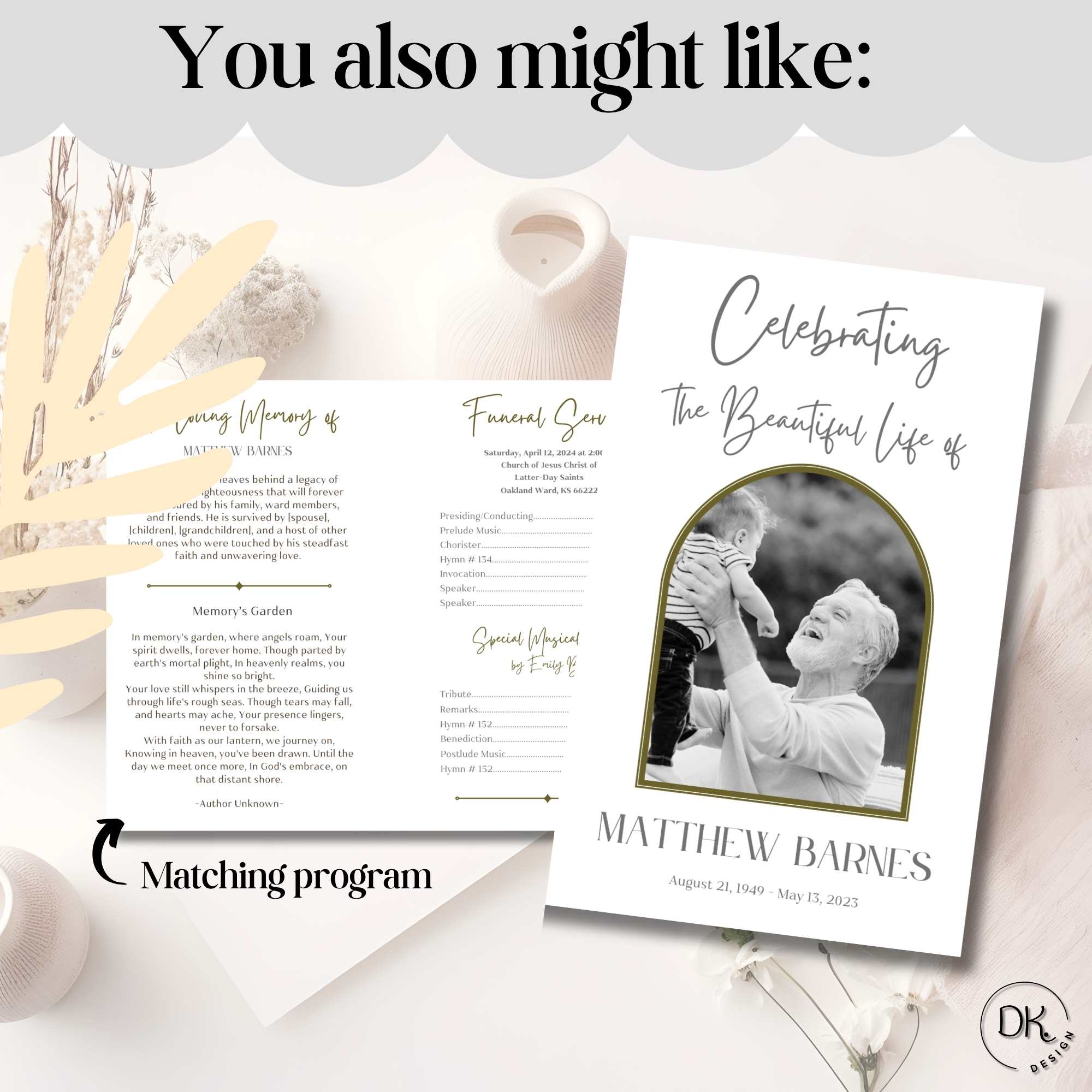 Editable LDS Funeral Thank You Card – 4x6 Folded Canva Template ...