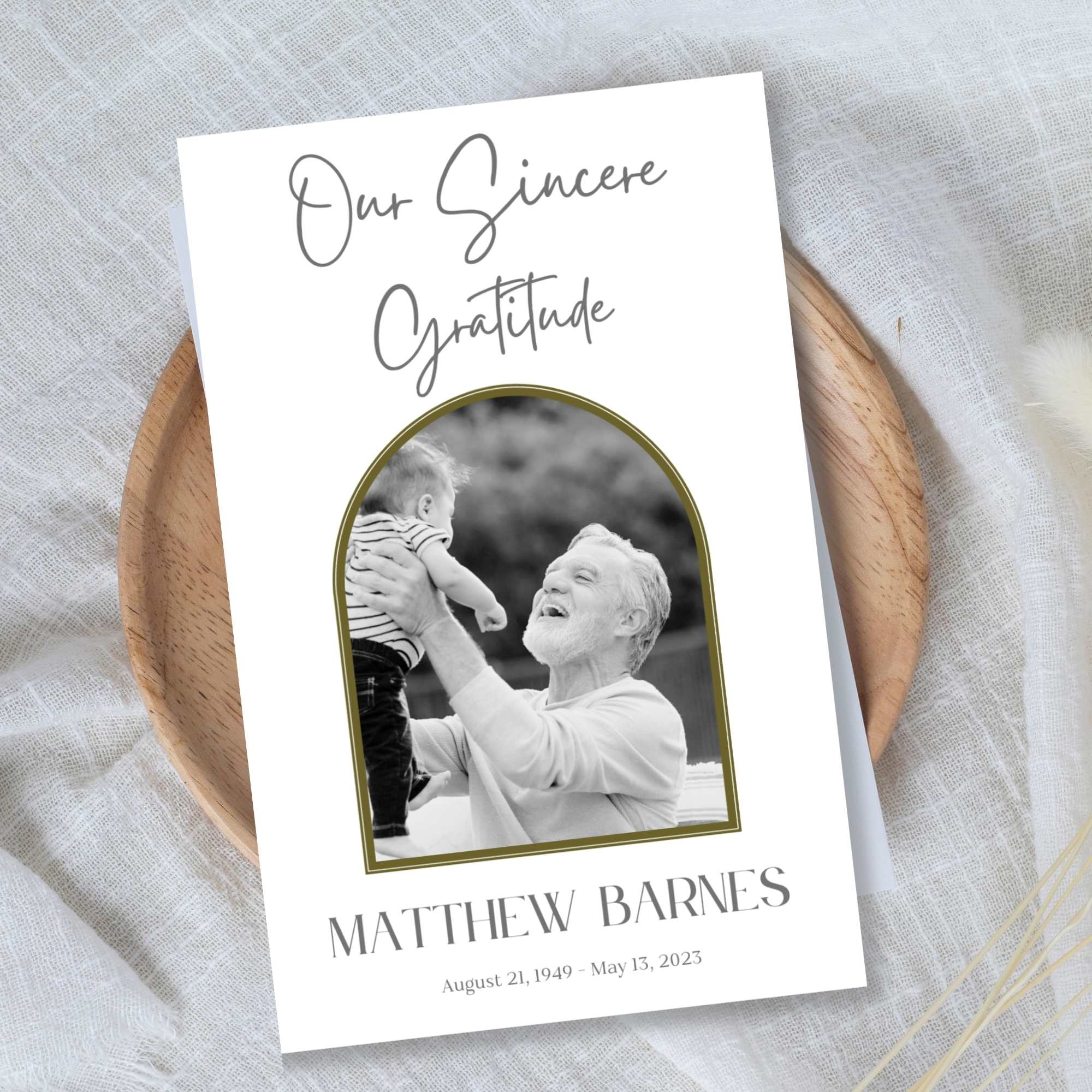 Editable LDS Funeral Thank You Card – 4x6 Folded Canva Template ...