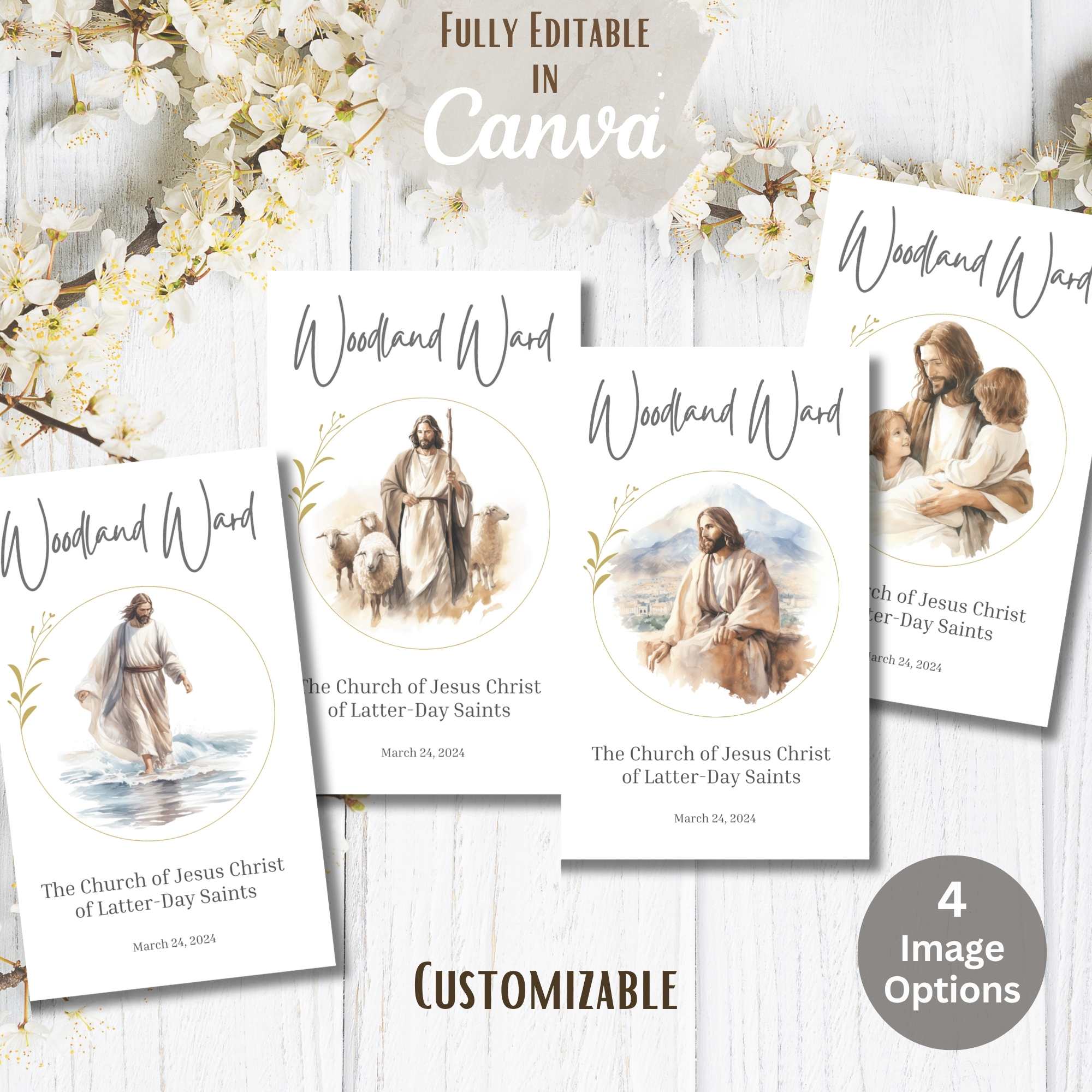 Editable LDS Sacrament Program Template – Printable Canva Church ...