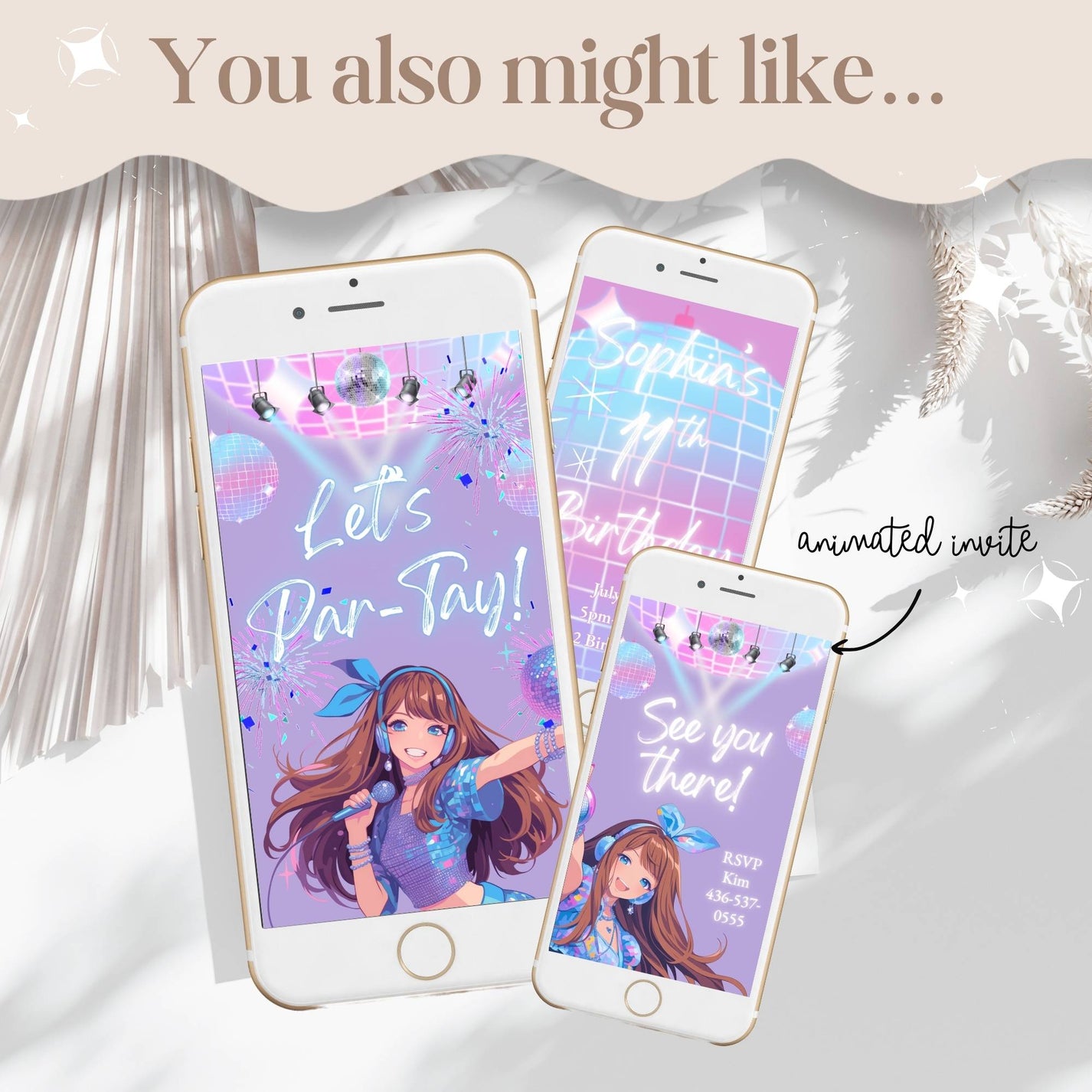 Editable Pop Star Birthday Invitation – “I Am the Birthday Girl” Canva ...