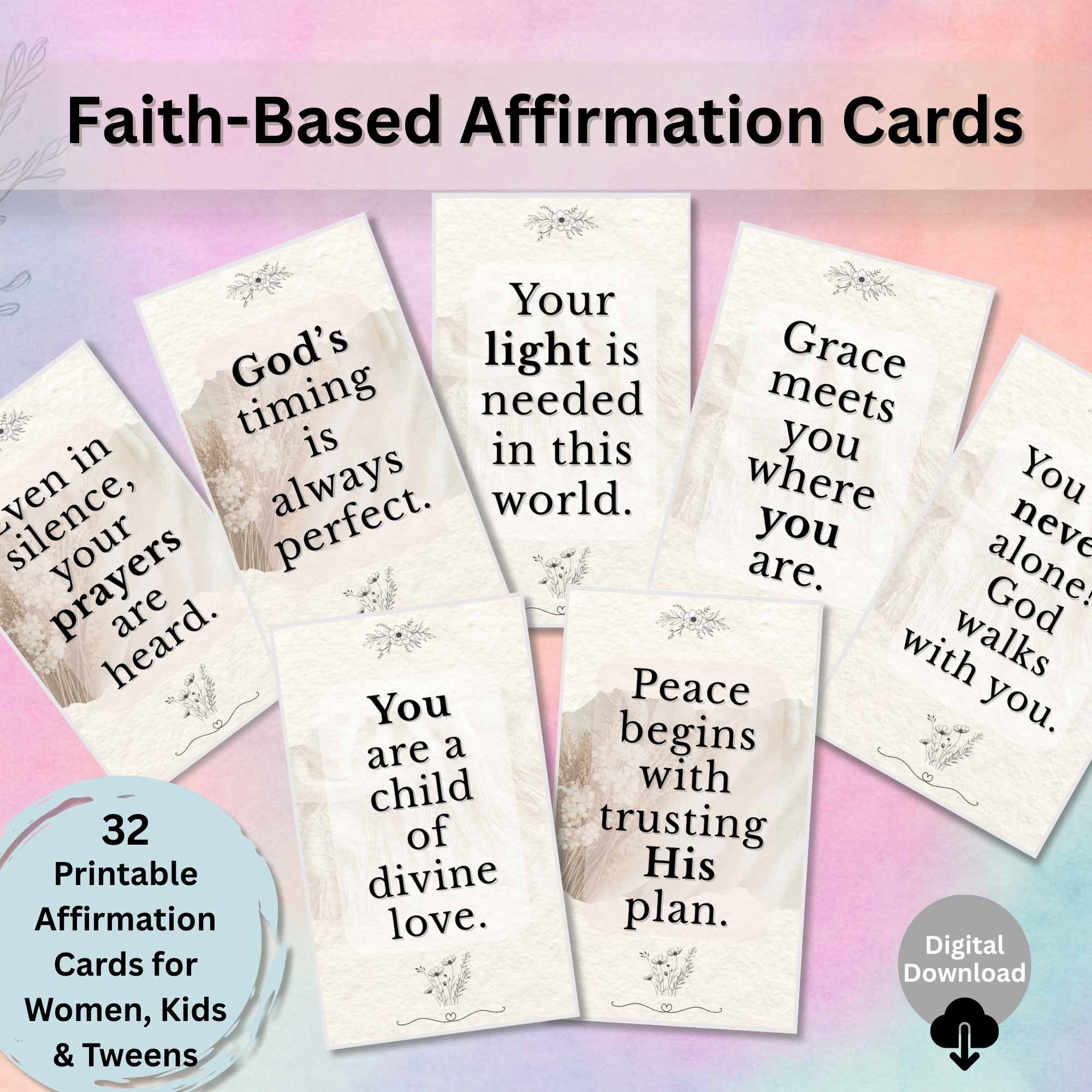 Faith-Based Affirmation Cards – Christian Quotes (Digital) – Digital ...
