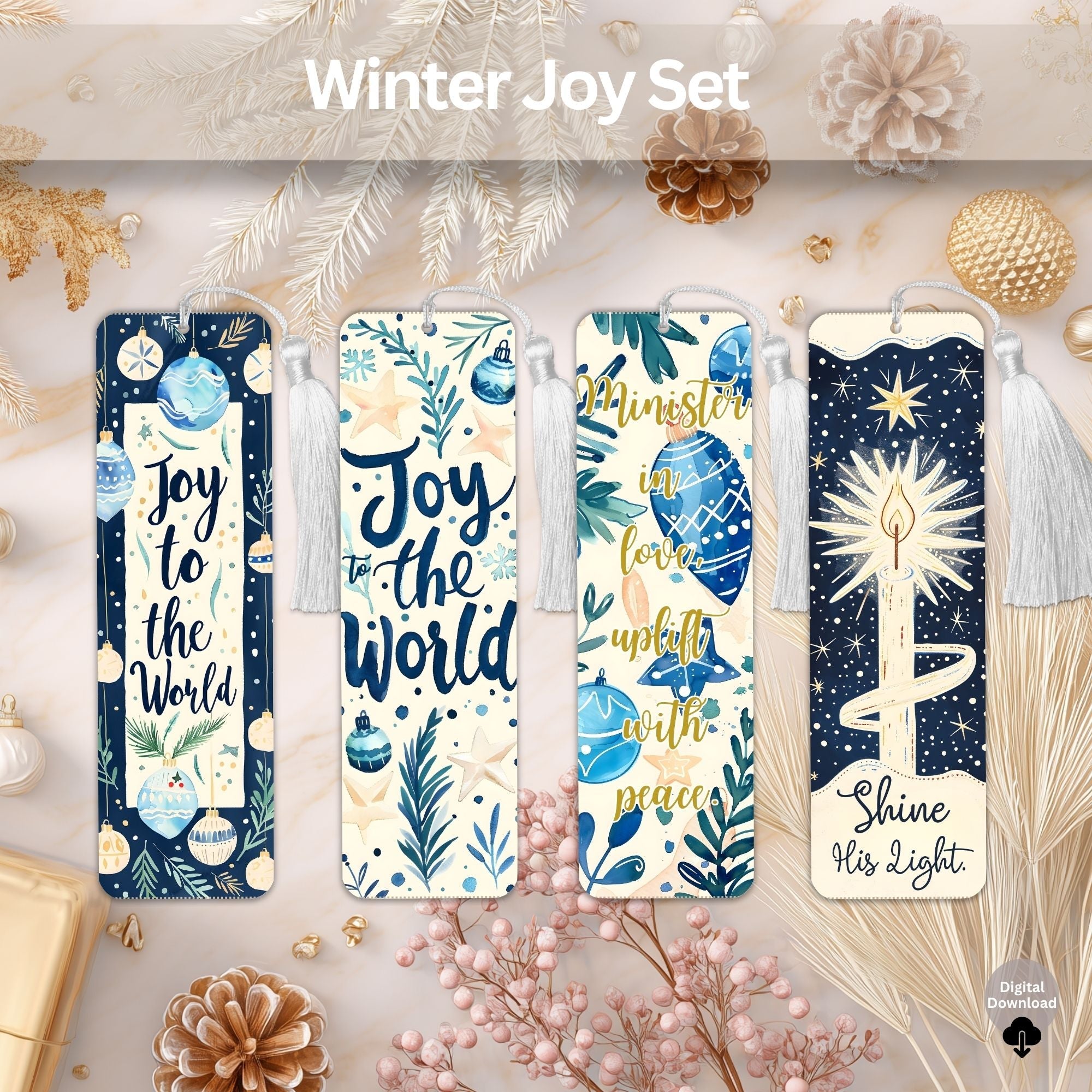 Joy to the World Bookmark Set – Printable Faith-Based Christmas Gift ...
