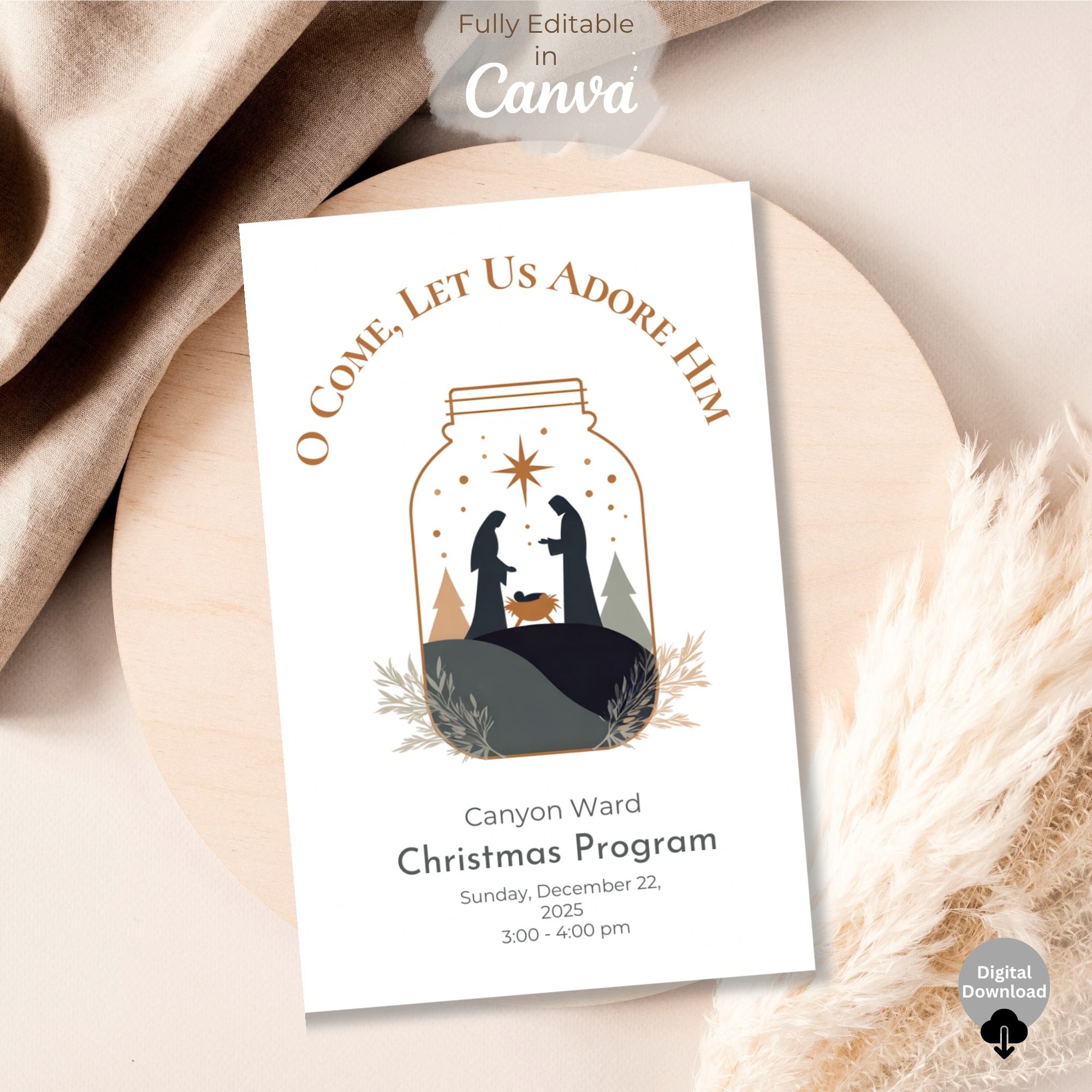 LDS Christmas Program Template | O Come Let Us Adore Him | Digital ...