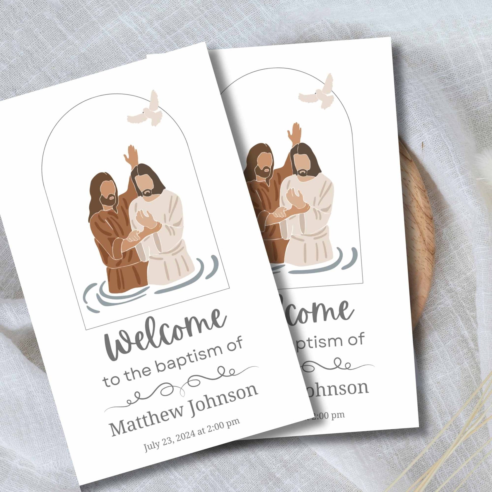 Minimalist LDS Baptism Program Template - Canva Printable – Digital Kim ...