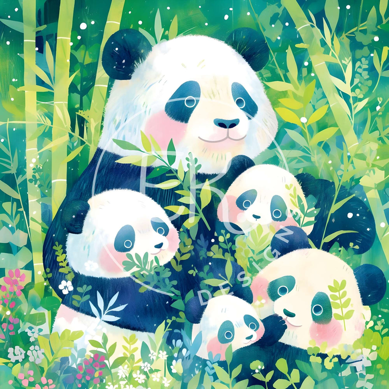 Panda Nursery Art Bundle – 11 Watercolor Prints – Digital Kim Designs