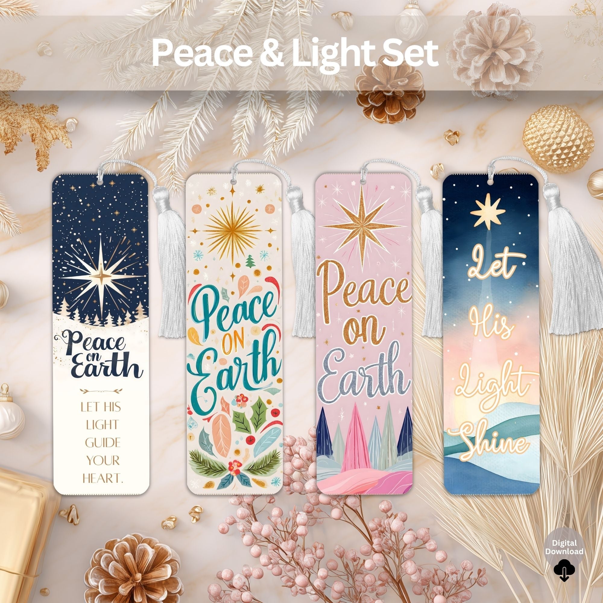 Peace & Light Bookmark Set – Printable Christian & Christmas Scripture ...