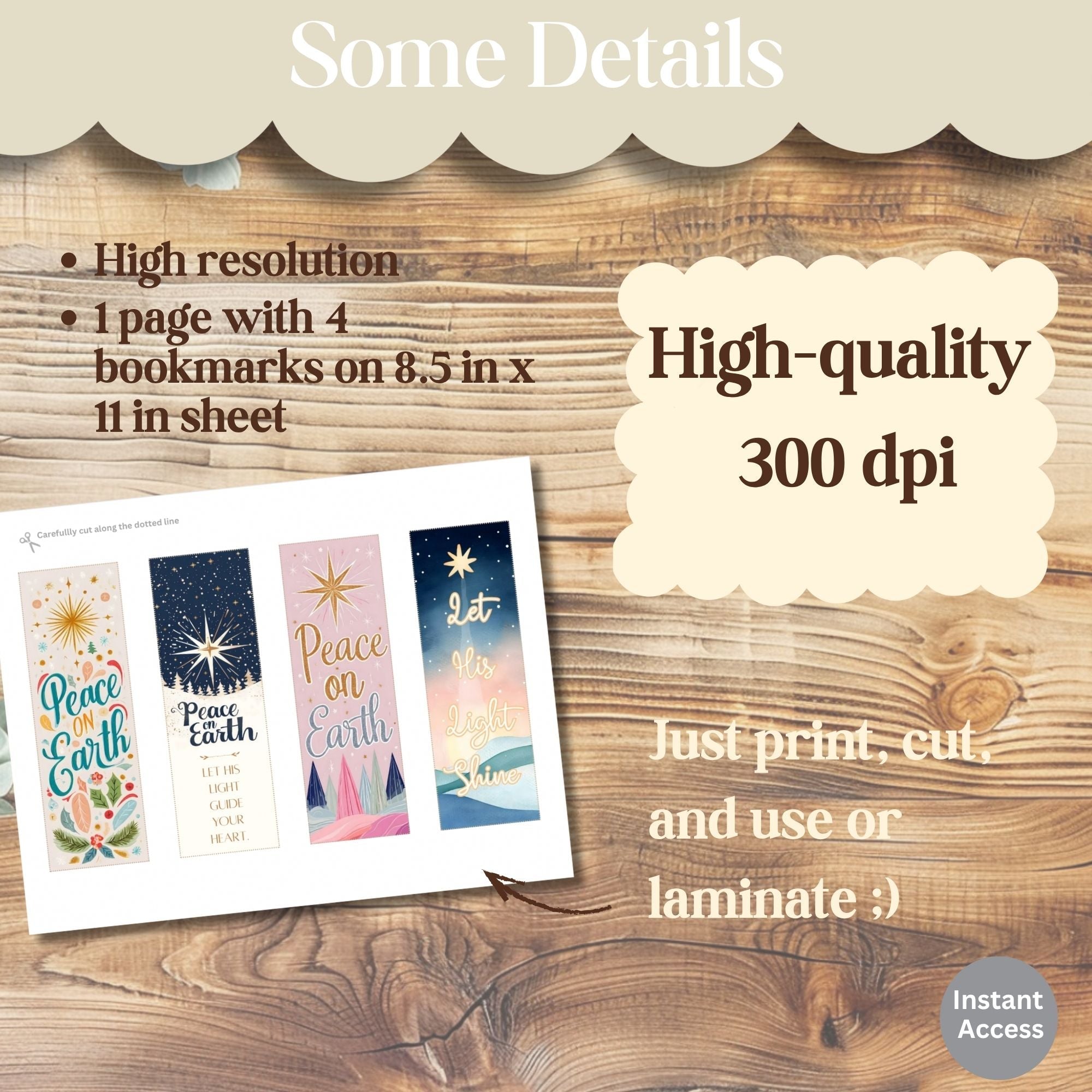 Peace & Light Bookmark Set – Printable Christian & Christmas Scripture ...