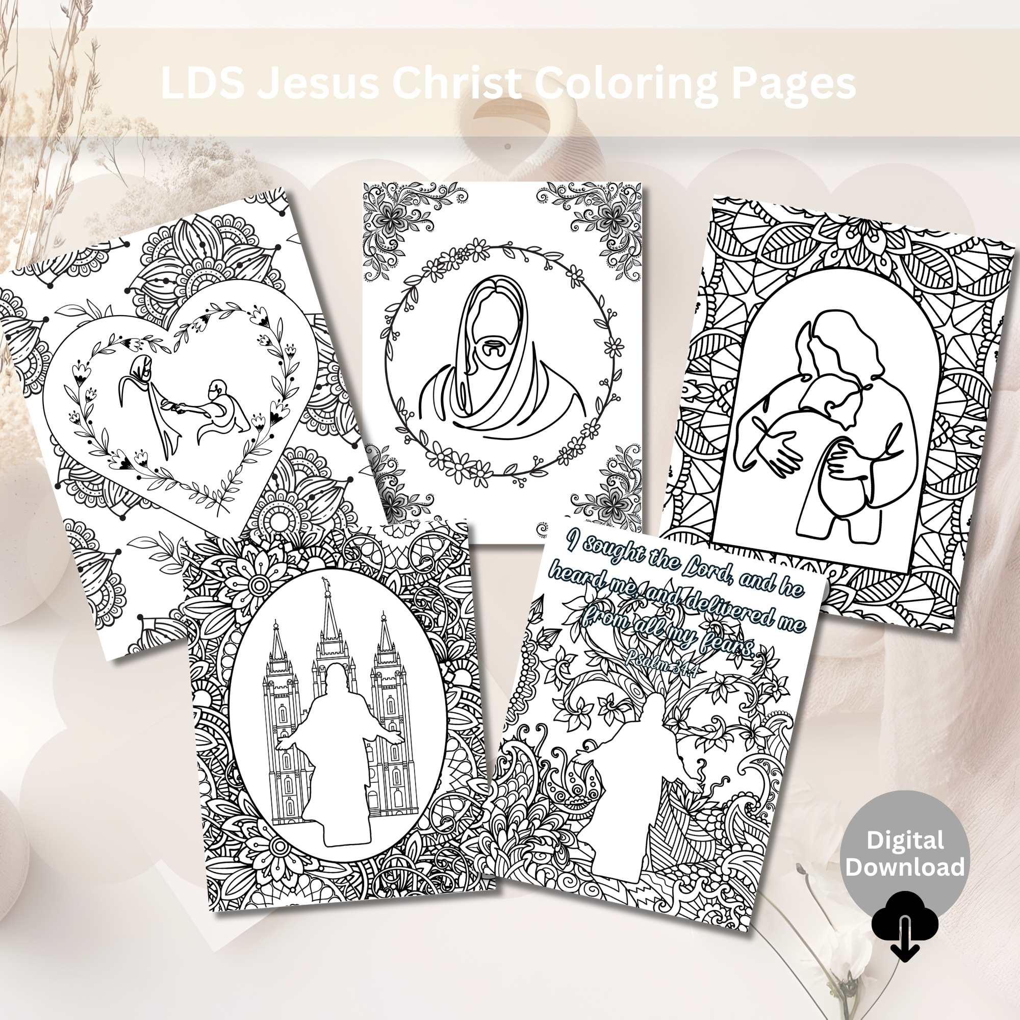 Printable LDS Jesus Christ Coloring Pages – Faith-Based Wall Art for ...