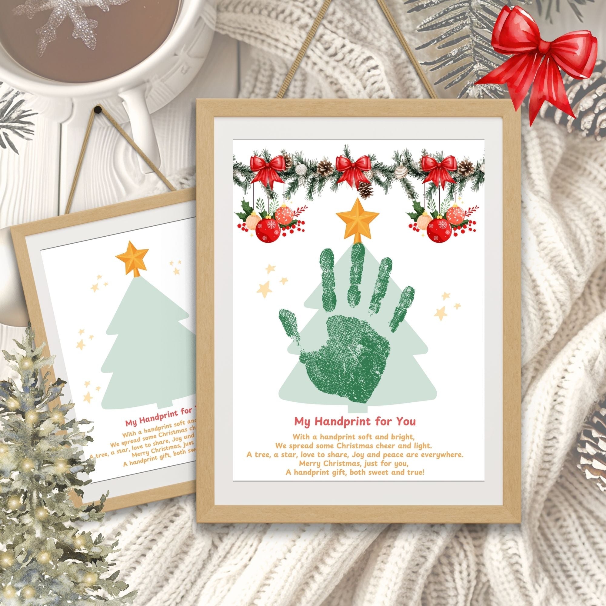 Title Xmas Tree Handprint Art | DIY Kids Craft Printable | Holiday ...