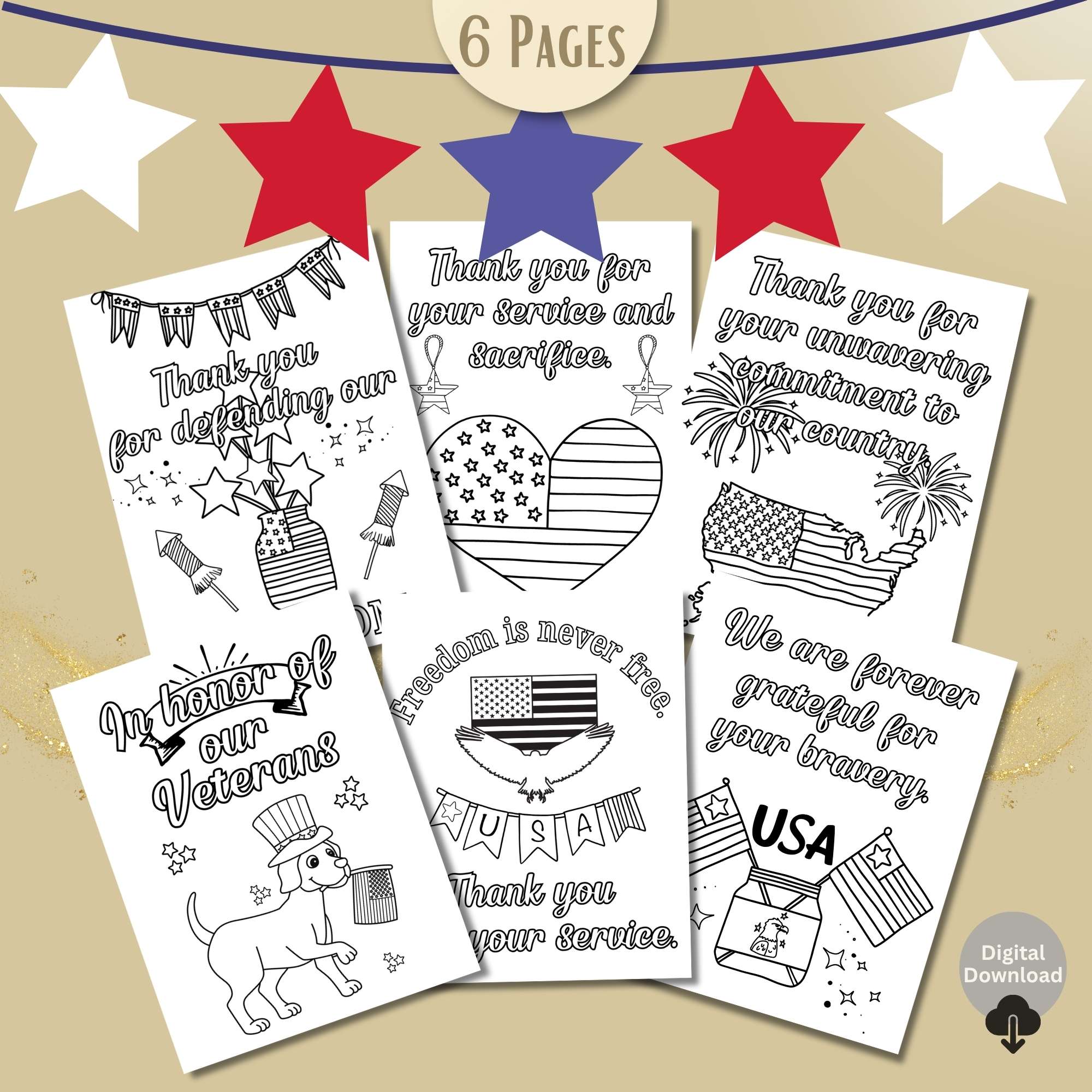 Veterans Day Coloring Pages for Kids | Printable Thank You Cards ...