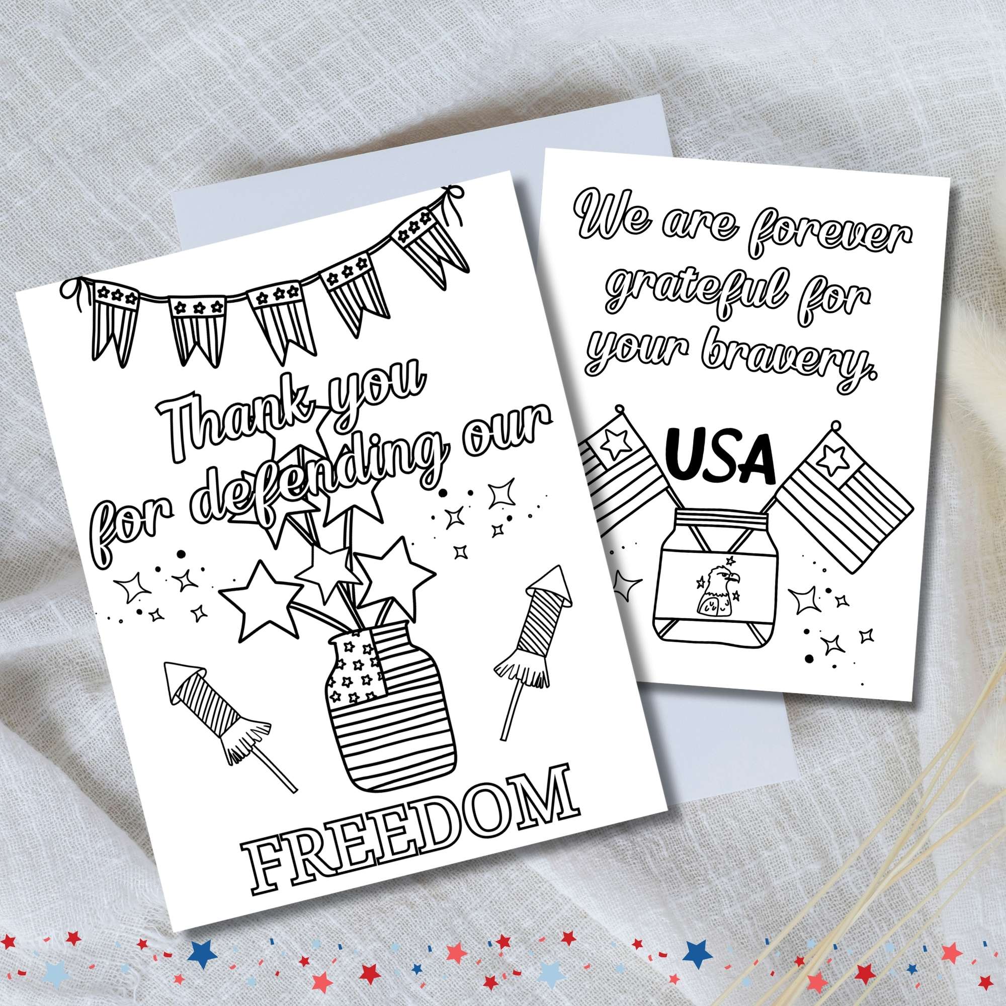 Veterans Day Coloring Pages for Kids | Printable Thank You Cards ...